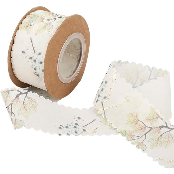10 Yards 1.5 Inch Flower Print Ribbon White Spring Summer Floral Tree ...