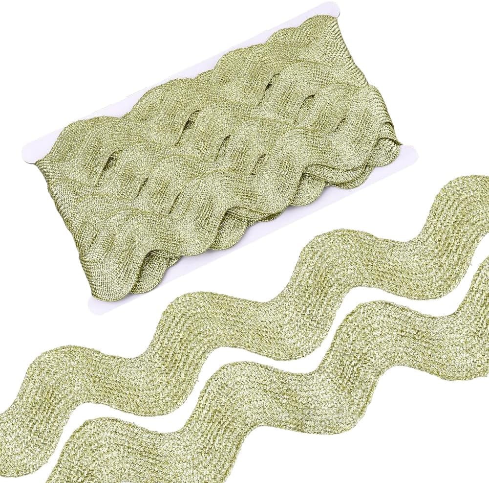 10 Yards 1.57 Inch/ 40mm Gold RIC Rac Trim Rick Rack Ribbon Wide Wave ...