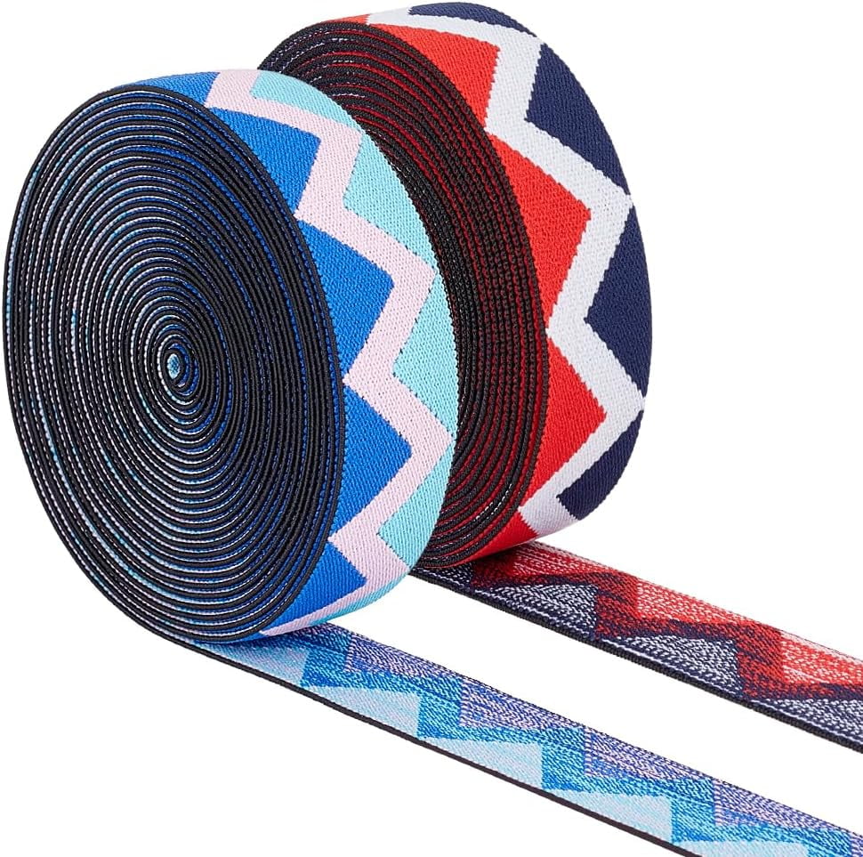 10 Yards 2 Colors Flat Nylon Elastic Band with Wave Pattern Webbing ...