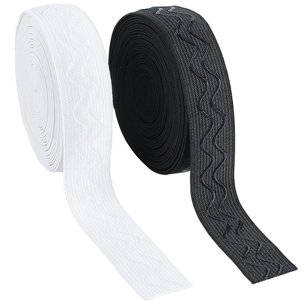 10 Yards 2 Colors Non-slip Transparent Silicone Polyester Elastic Band ...