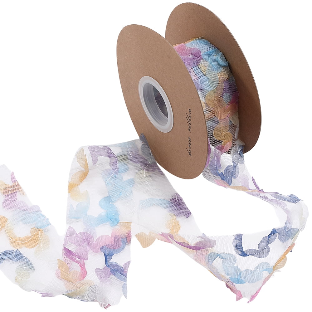 10 Yards 2 Inch 3D Floral Ribbon Wide Polyester Flower Mesh Lace Trim ...