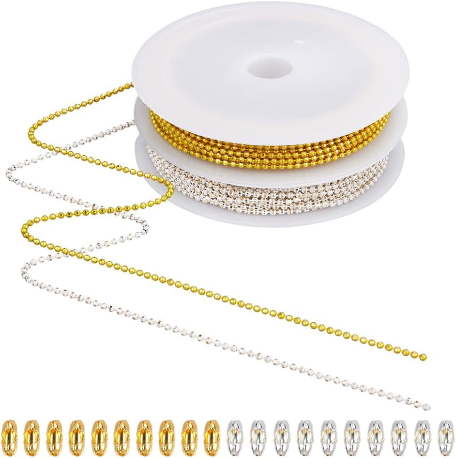 10 Yards 2 colors Brass Faceted Ball Chains Soldered with Spool and ...