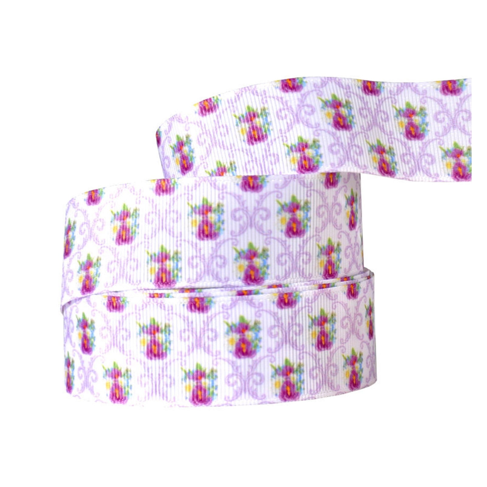 10 Yards 25mm Grosgrain Ribbon Flower Printed Ribbon for Hair Bows DIY ...