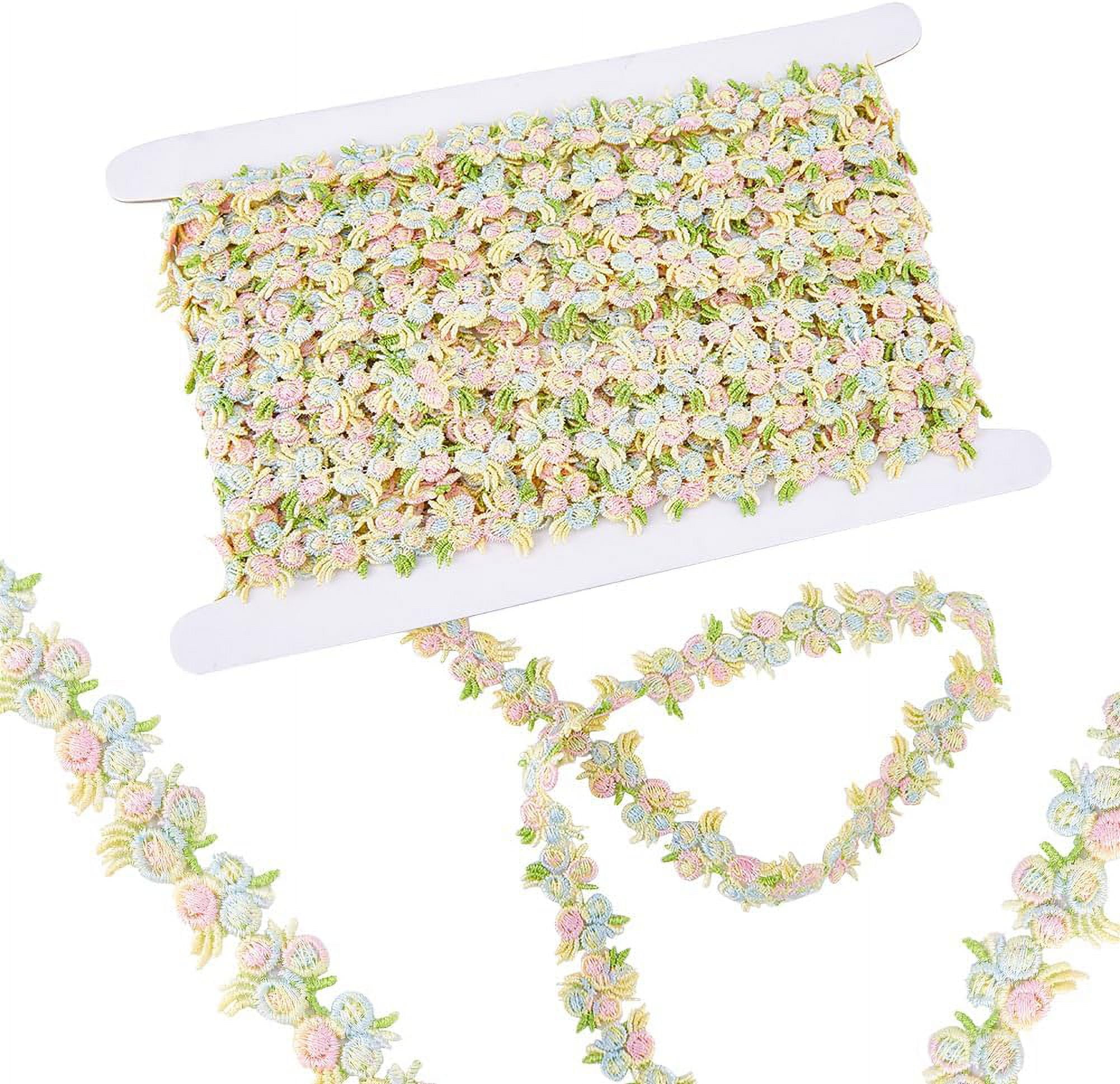 10 Yards 3/4 Inch Flower Trim Ribbon Cherry Color Rose Floral Fabric ...