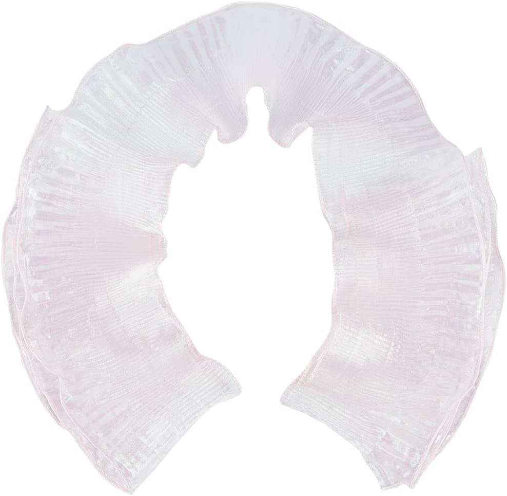 10 Yards 4.72"/12cm Organza Ruffled Pleated Lace Fabric Trim Pink Retro ...