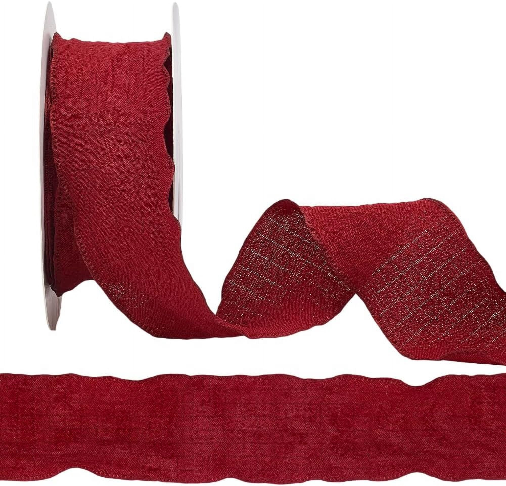 10 Yards 5/8 Inch Red Ruffle Trimming Ruffle Ribbon Double Chiffon ...