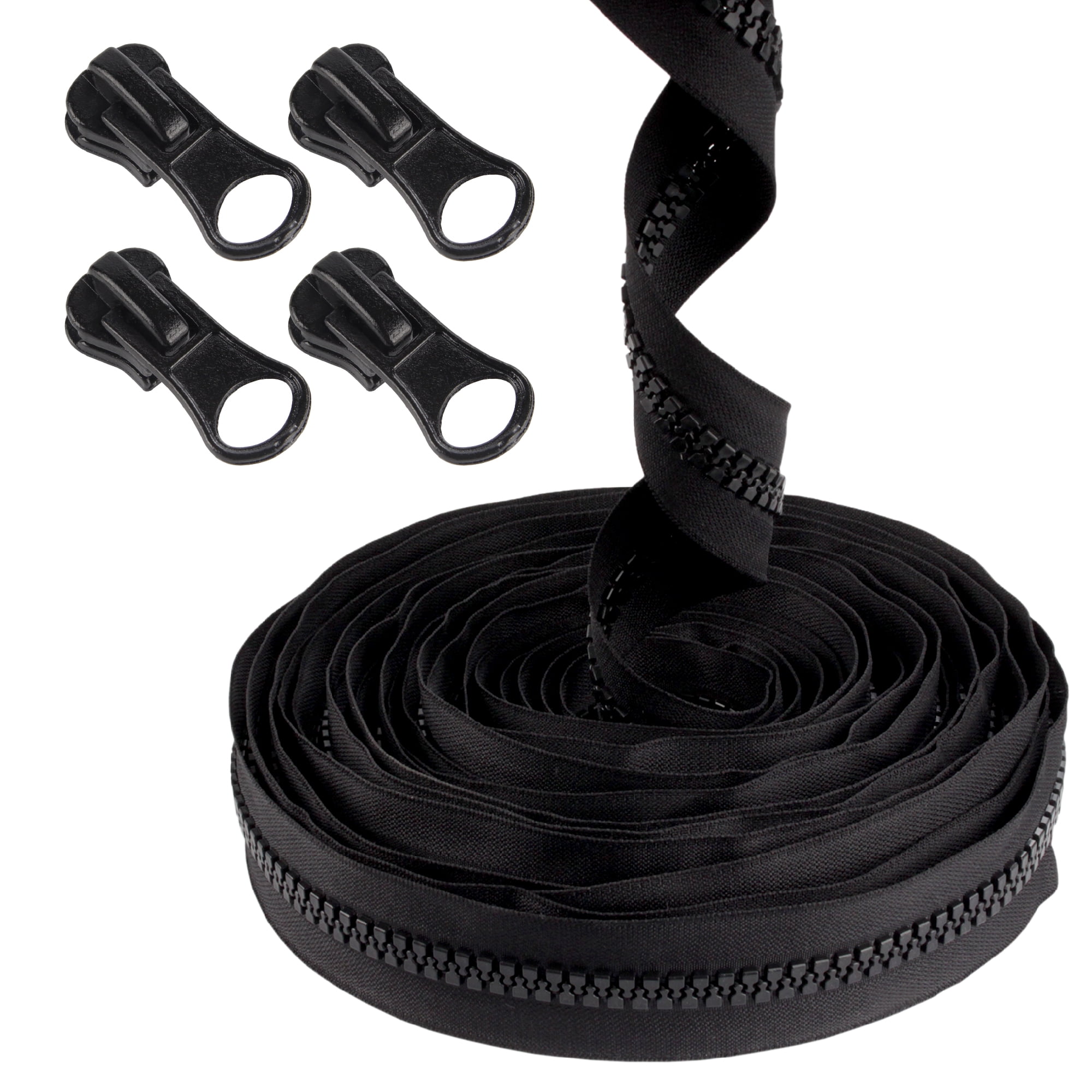 10 Yards #5 Continuous Separating Plastic Zipper, 4 Delrin Locking ...