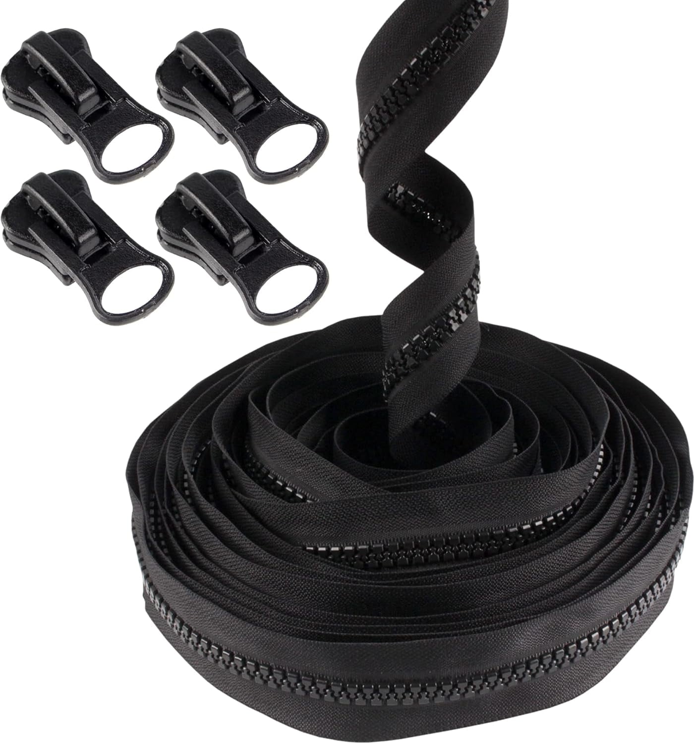 10 Yards #8 Continuous Separating Plastic Zipper, 4 Delrin Locking ...