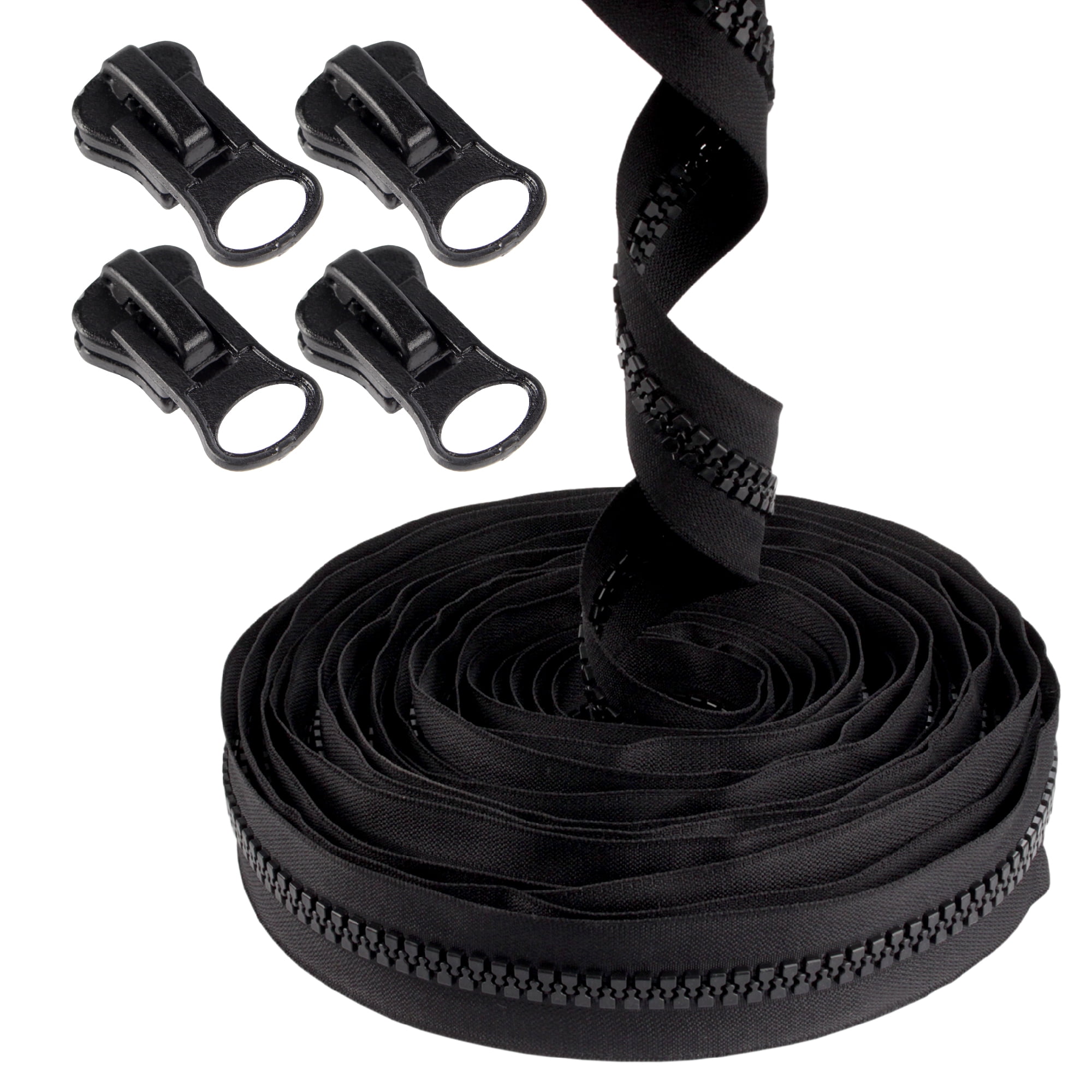 10 Yards #8 Continuous Separating Plastic Zipper, 4 Delrin Locking ...