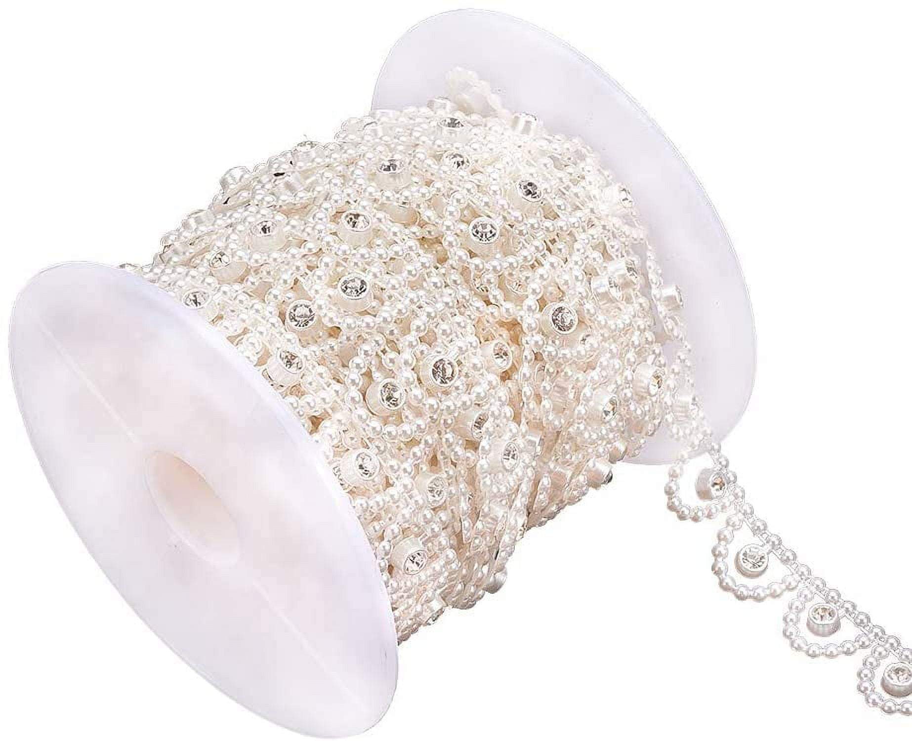 10 Yards ABS Plastic Imitation Pearl and Rhinestone Chain Pearl Bead ...