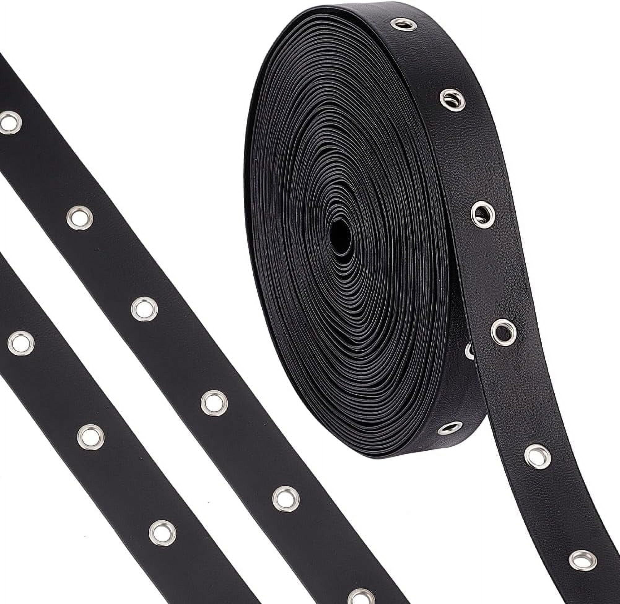 10 Yards Black Eyelet Trim with Grommets 3/4'' Wide Imitation Leather ...