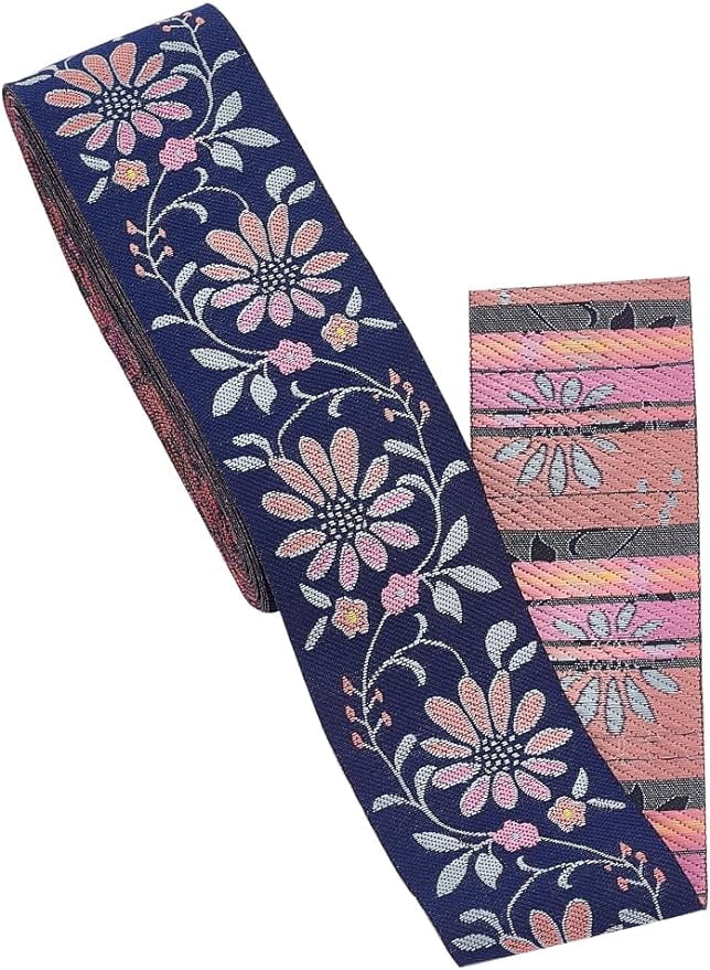 10 Yards Boho Jacquard Ribbon 2 Inch Floral Ribbon Embroideried Lace ...