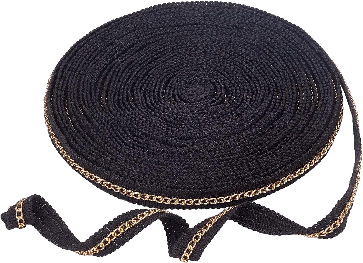 10 Yards Braid Trim Ribbon 1/2 Inch Black Sewing Trim with Metal ...