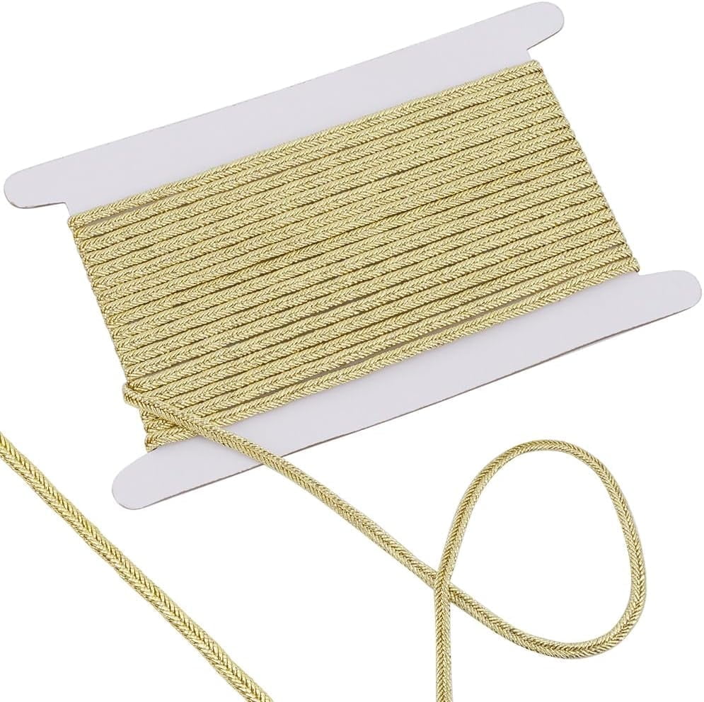10 Yards Metallic Cord 0.2" Gold Dreadlock Rope Flat String Braid Trim ...