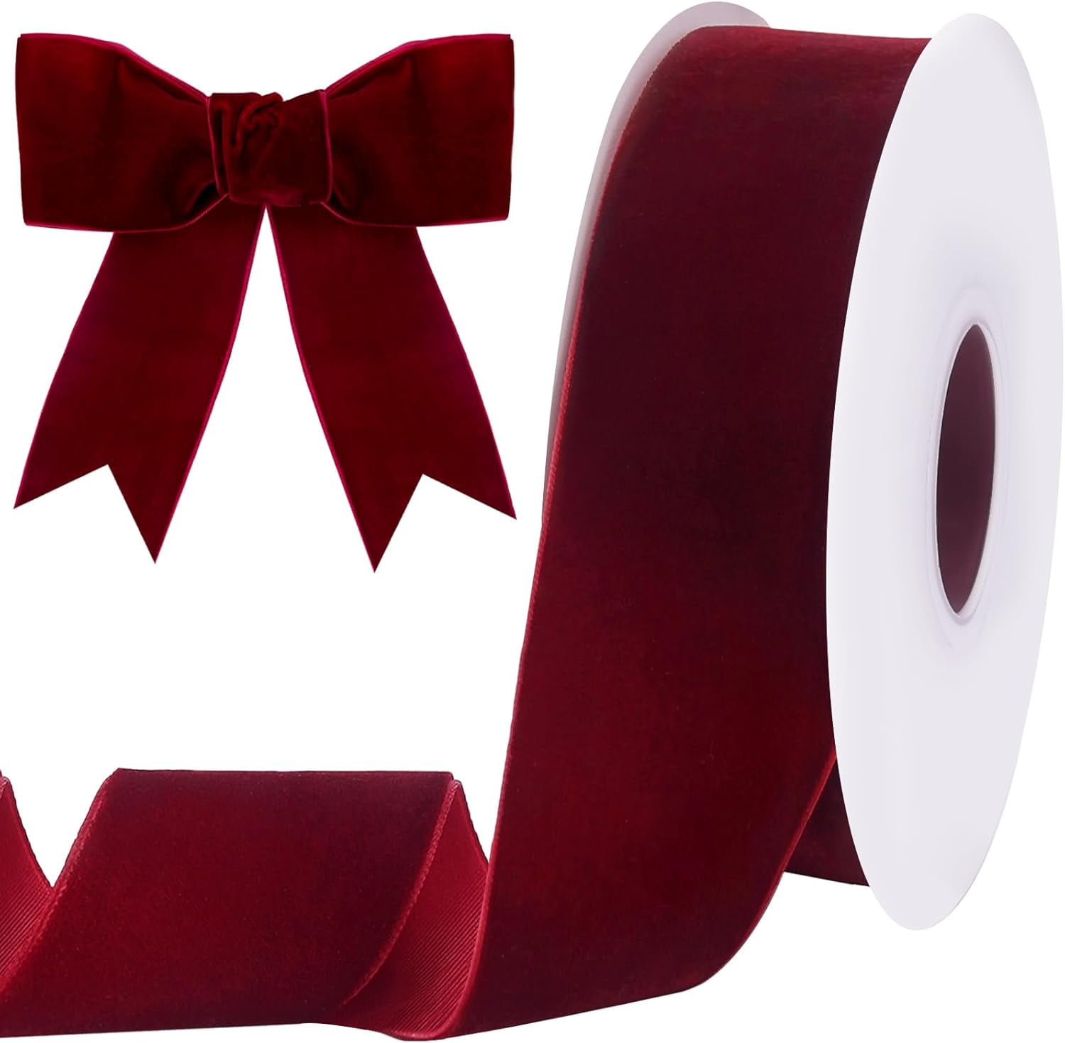 10 Yards Burgundy Velvet Ribbon 2 Inch for Christmas Tree,Dark Red ...