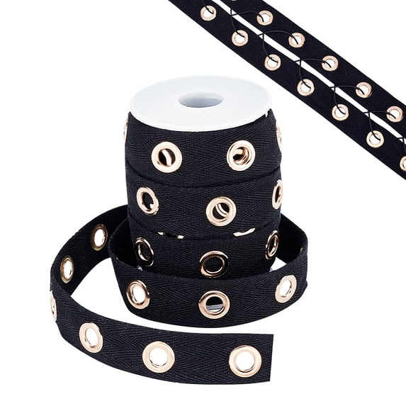 10 Yards Cotton Ribbons with Brass Eyelet Rings for Garment Accessories ...