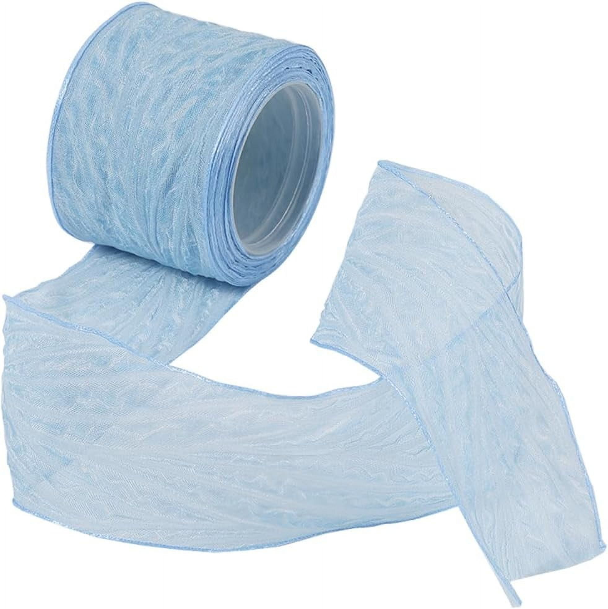 10 Yards Crinkle Organza Wired Ribbon 1-5/8 inch Decorative Wrinkled ...