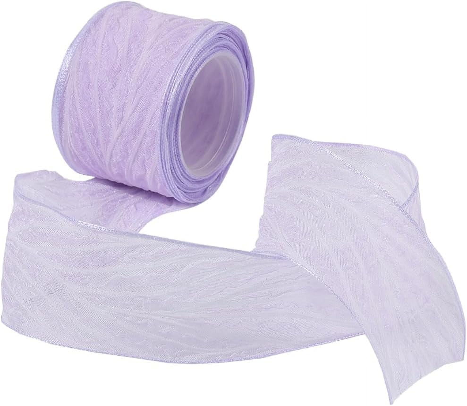 10 Yards Crinkle Organza Wired Ribbon 1-5/8 inch Decorative Wrinkled ...