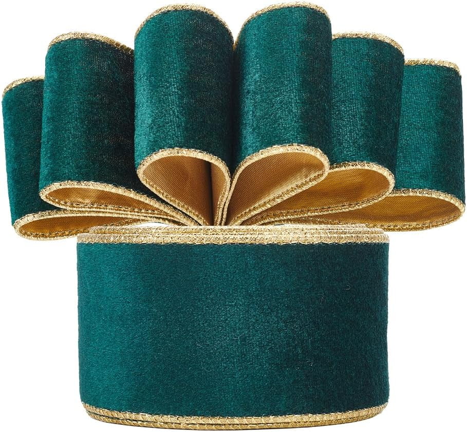 10 Yards Dark Green Vintage Velvet Ribbon 2-1/2 inch Wide Velvet Ribbon ...