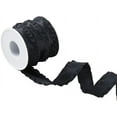 10 Yards Double Ruffle Ribbon Trim Black Ruffle Pleated Trim 7/8 inch ...