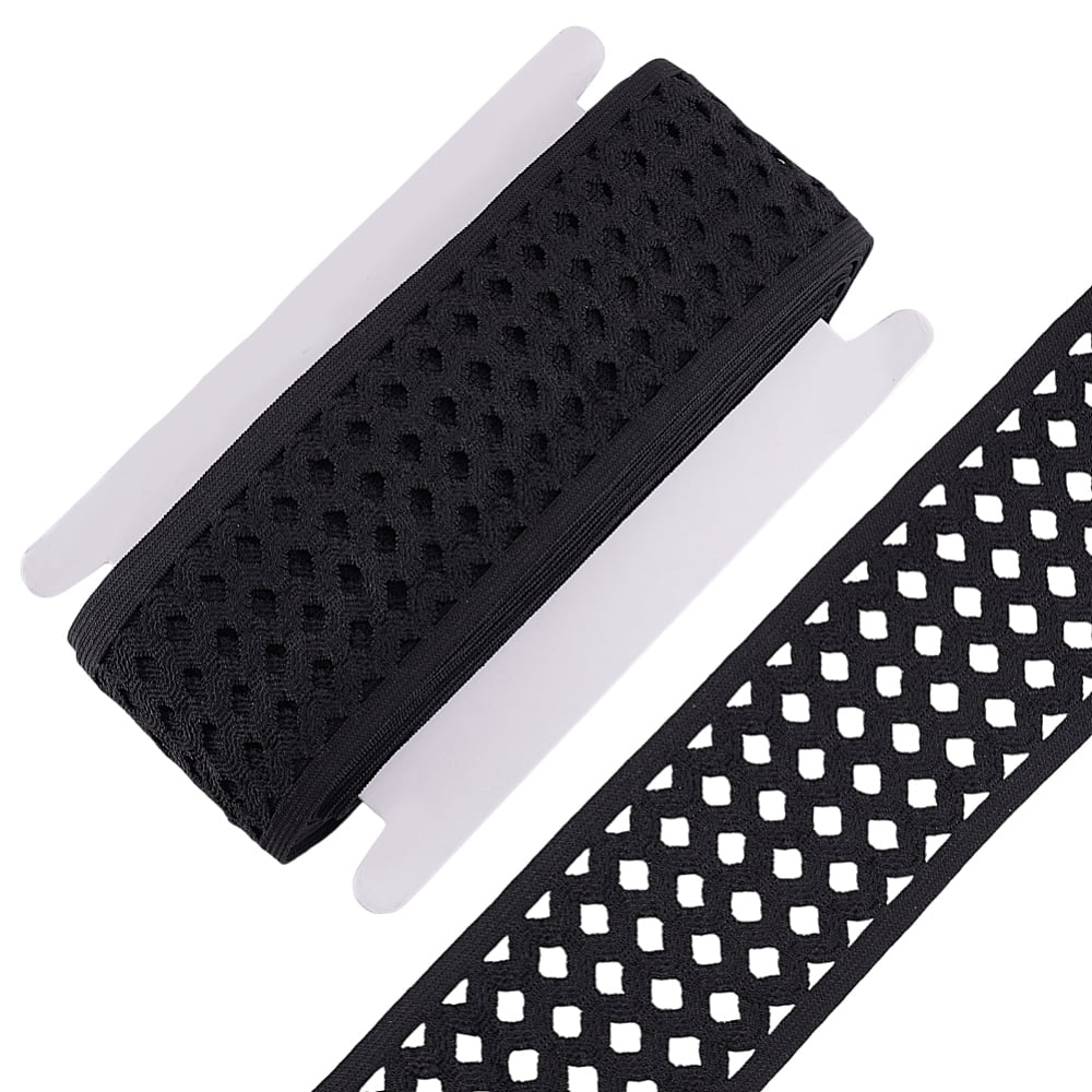10 Yards Elastic Hollow Wide Band 70mm Wide Black Elastic Stretch ...