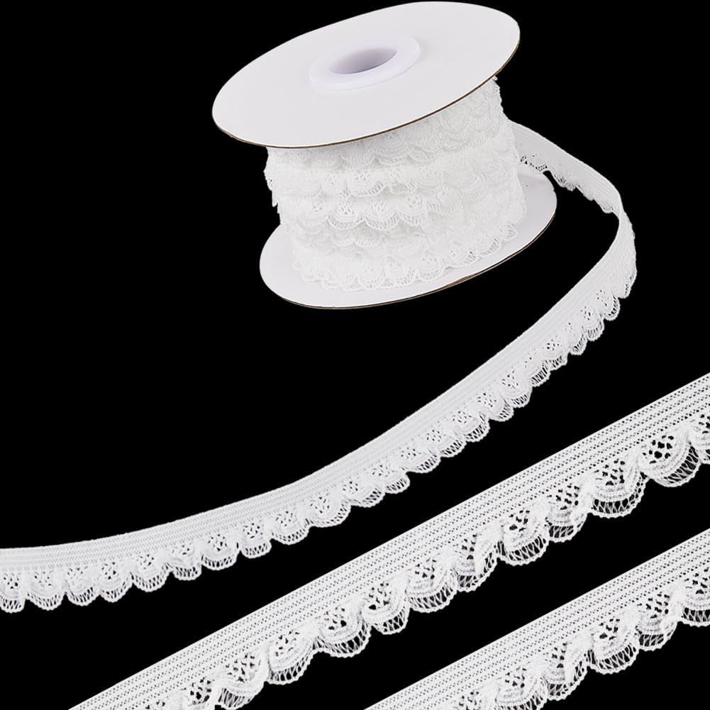 10 Yards Elastic Lace Trim 13mm Wide Stretch Edge Ribbon Lingerie ...