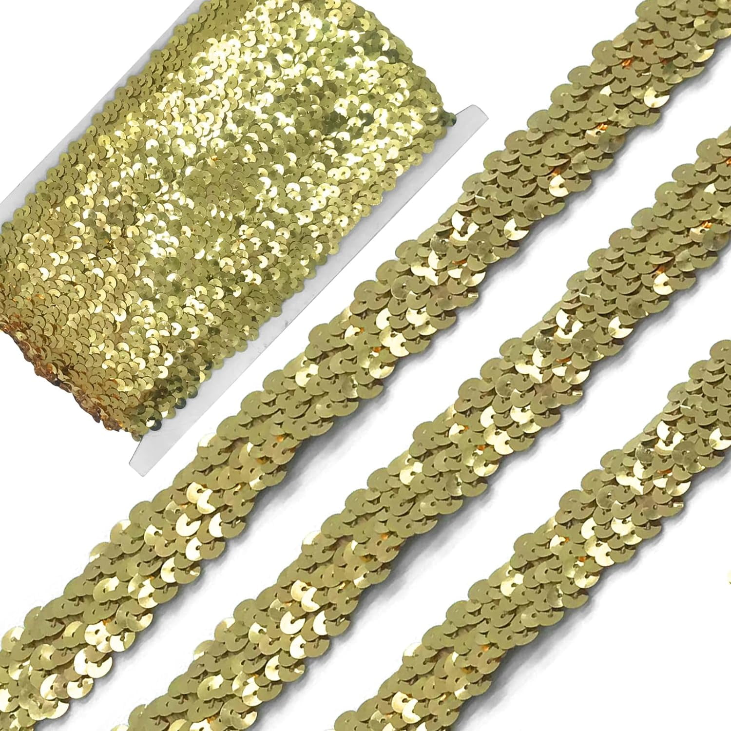 Gold Sequin Ribbon PH PandaHall 21.9 Yards Sequin Ribbon Trim 12mm ...