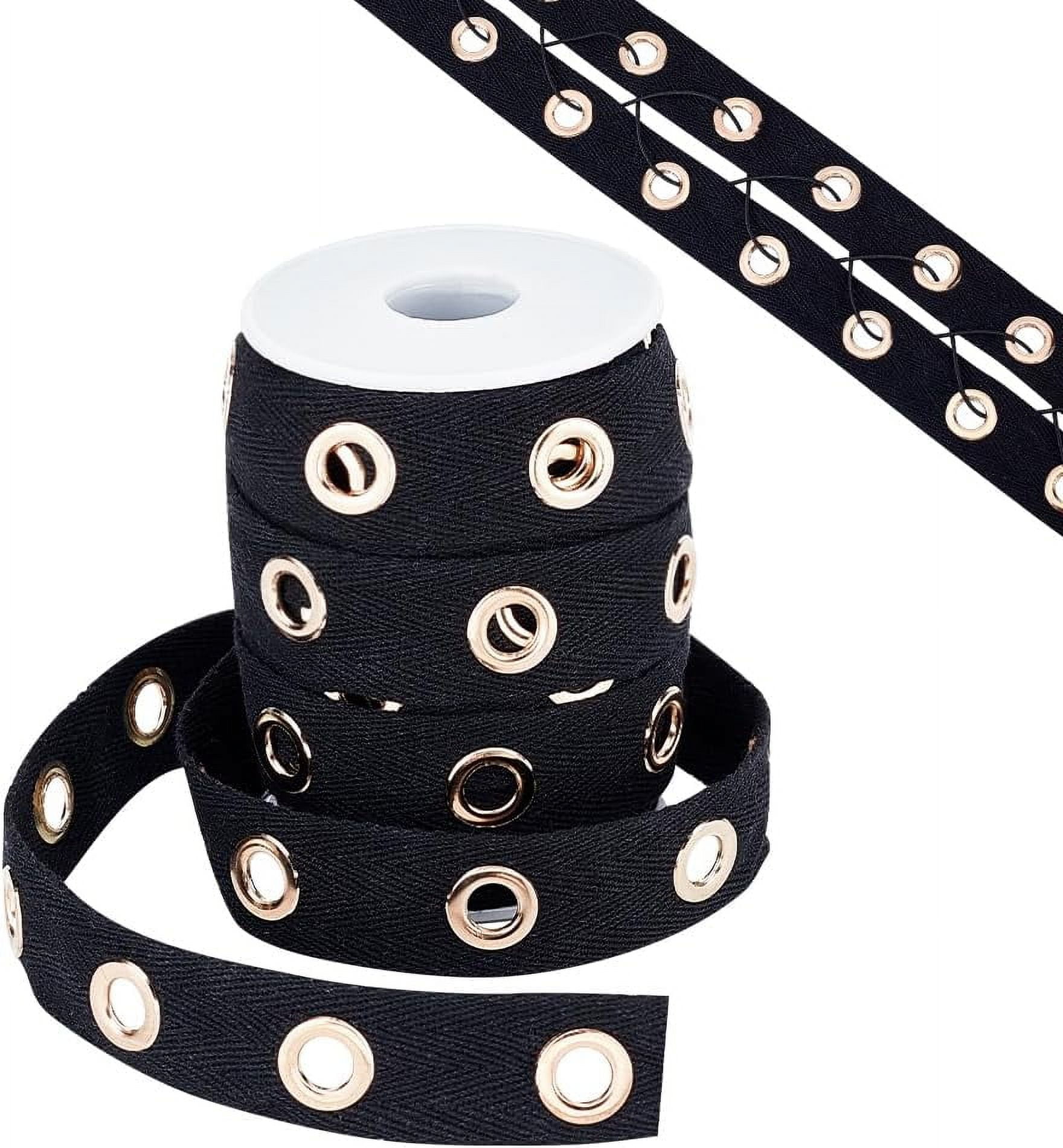 10 Yards Eyelet Tape Black Grommet Trim 1" Wide Cotton Tape Grommet ...