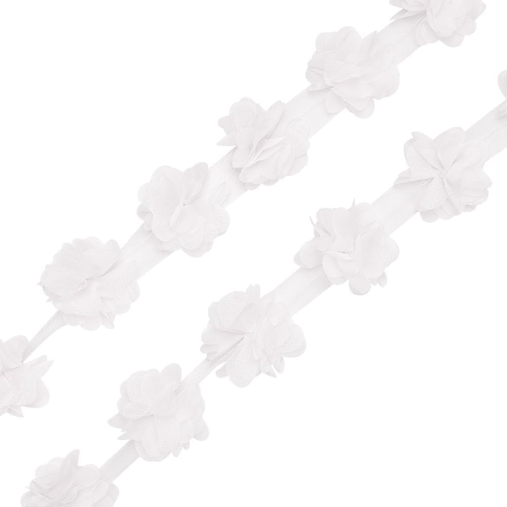 10 Yards Flower Ball Trim 2 In/5cm Wide 3D Flower Lace Trim Ribbon ...