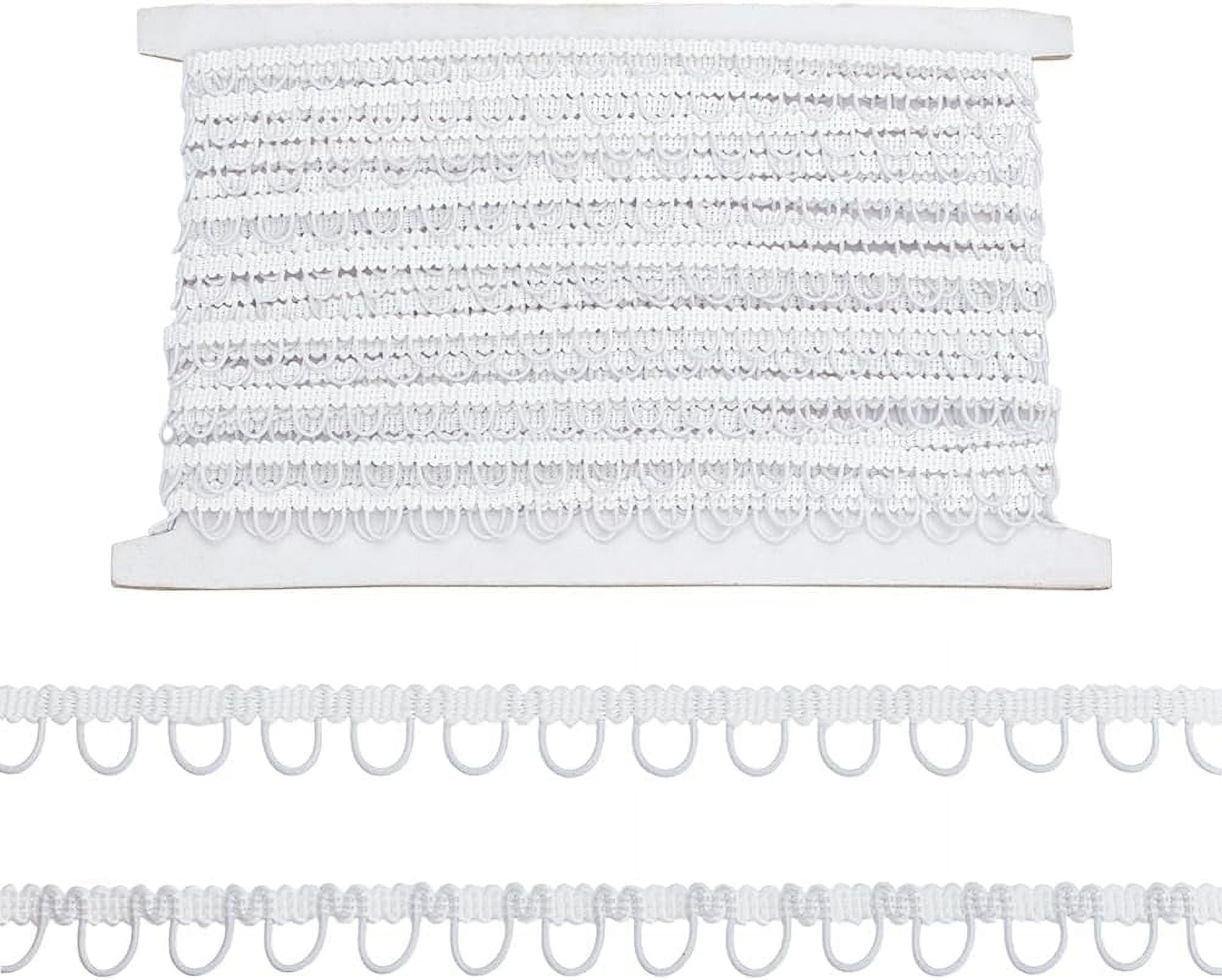 10 Yards Gimp Braid Trim with Elastic Button Loop 1/2 inch White Button ...