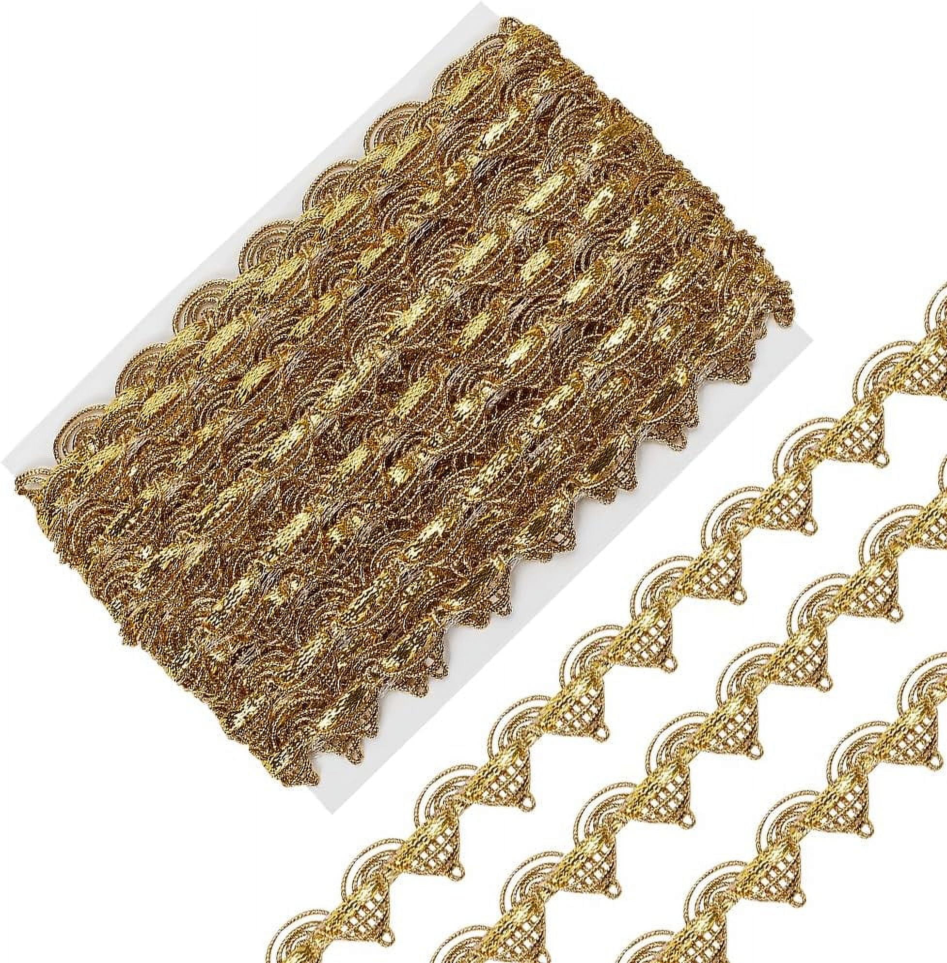 10 Yards Gold Metallic Braid Trim Woven Gimp Braid Trim 0.7inch Wide ...