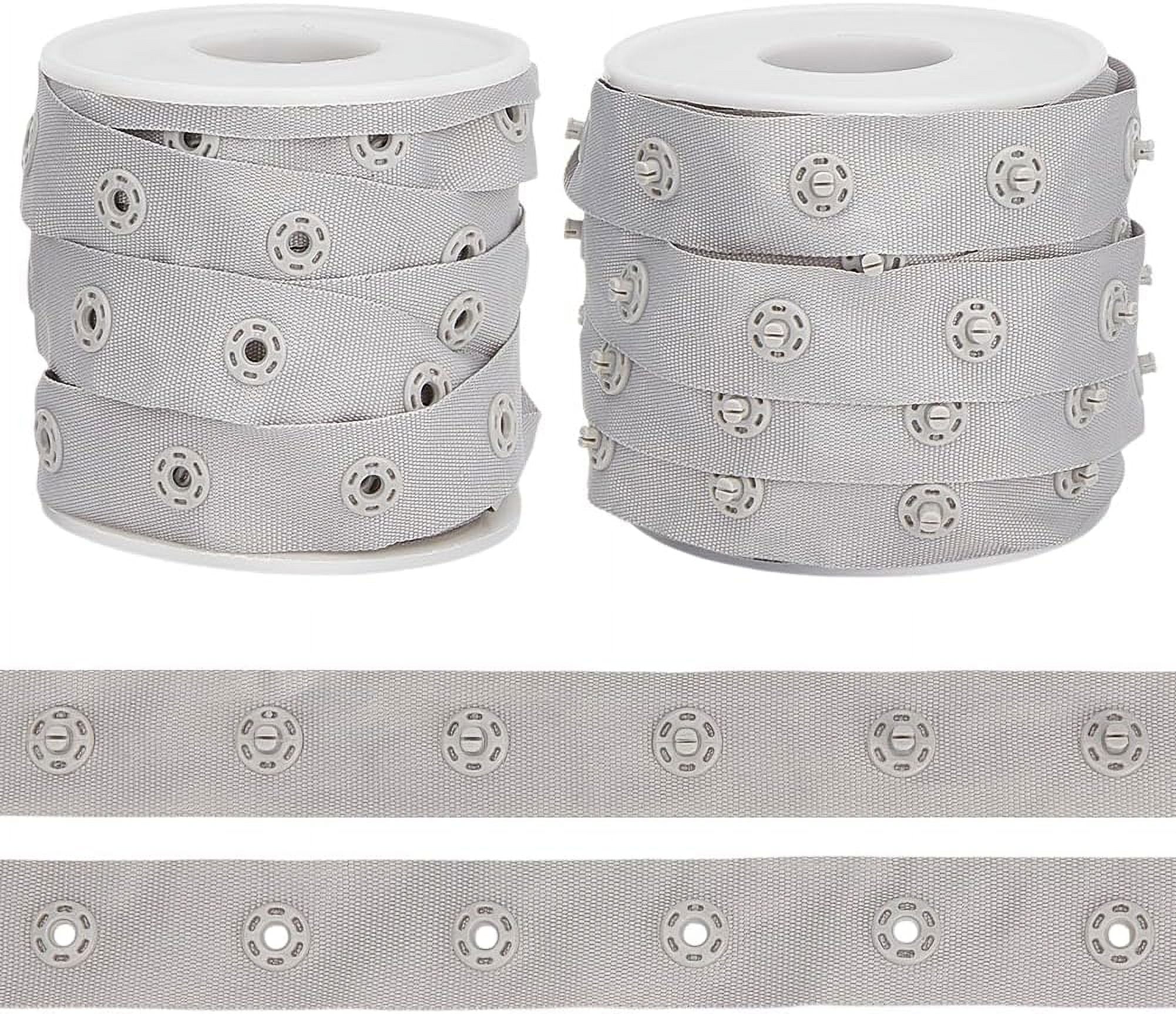 10 Yards Gray Snap Tape for Sewing 0.7 Inch Wide Polyester Crafts ...