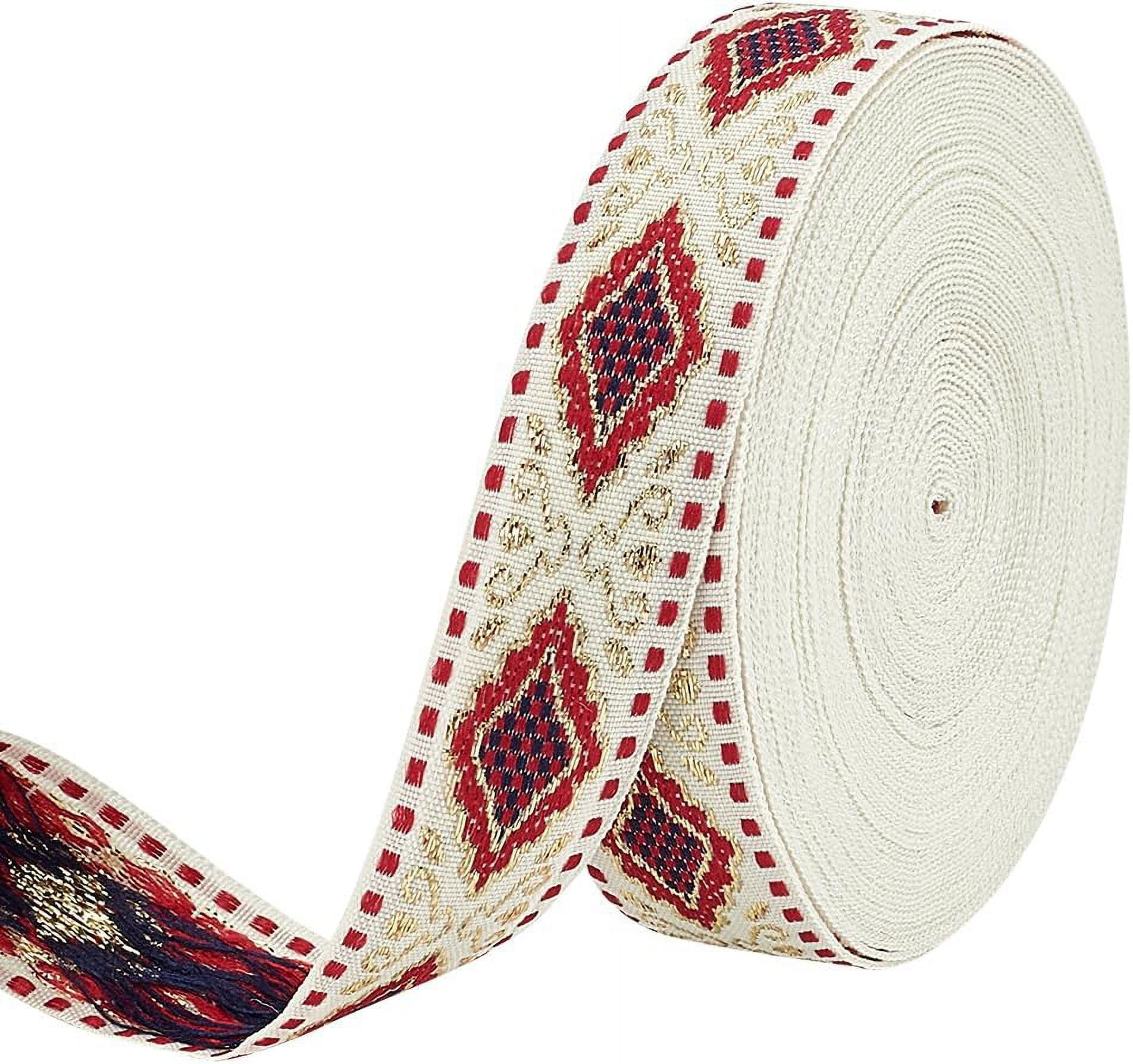 10 Yards Jacquard Ribbon Trims 7/8 inch Wide FireBrick Color Boho ...