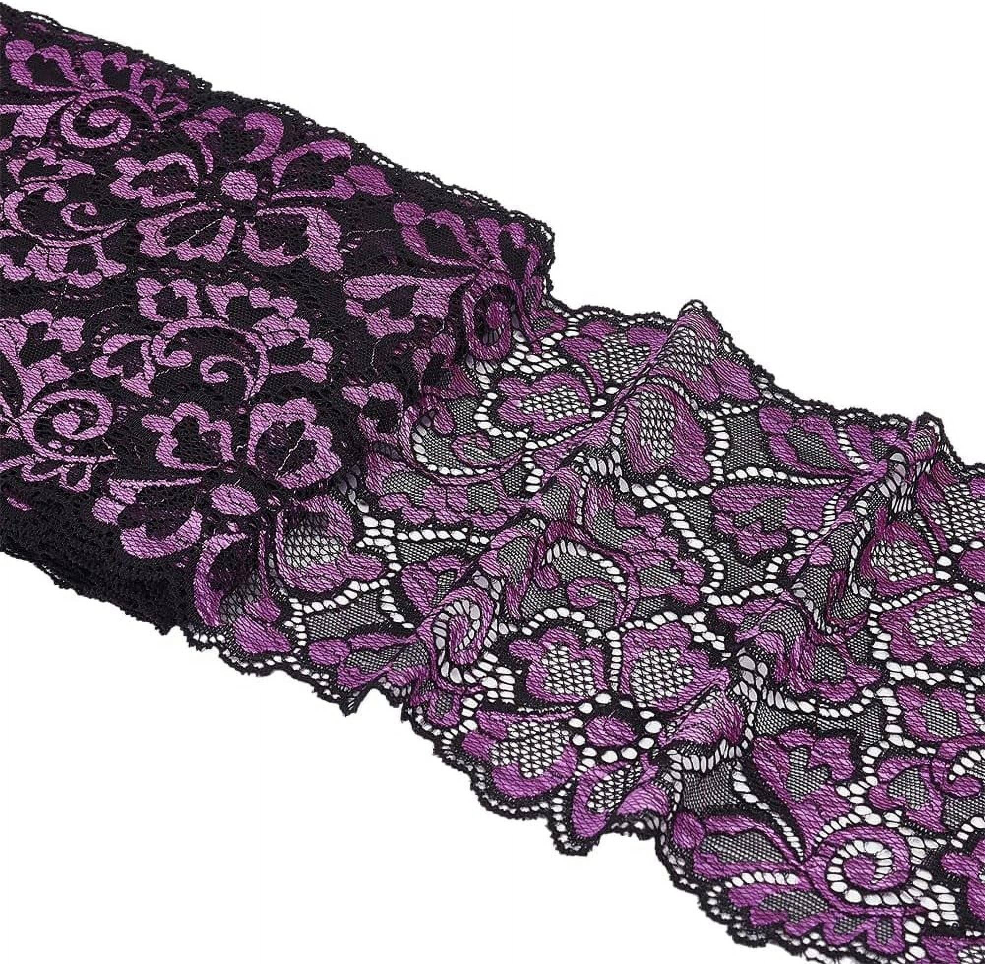 10 Yards Lace Tulle Purple Lace Width 7 Inches Polyester Lace Fabric ...