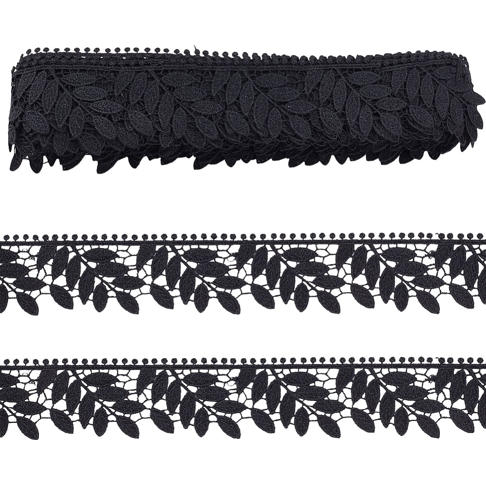 10 Yards Leaf Polyester Lace Trim Lace Ribbons for Garment Accessories ...
