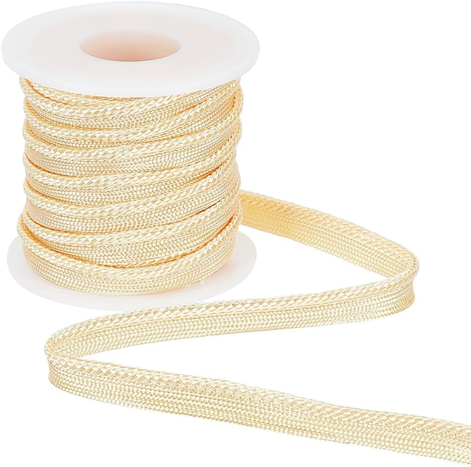 10 Yards Light Yellow Twisted Lip Cord 3/8 inch Wide Flat Cord-Edge ...