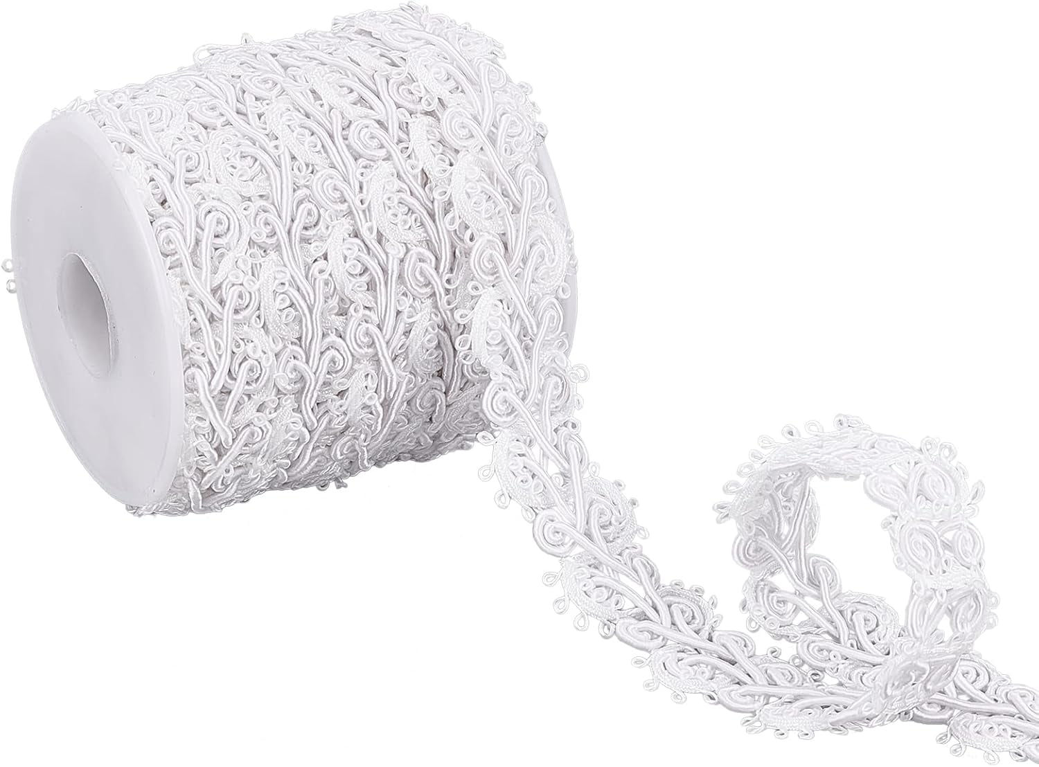 10 Yards Nylon Yarn Braid Ribbon Garment Accessories Flower White 7/8 ...