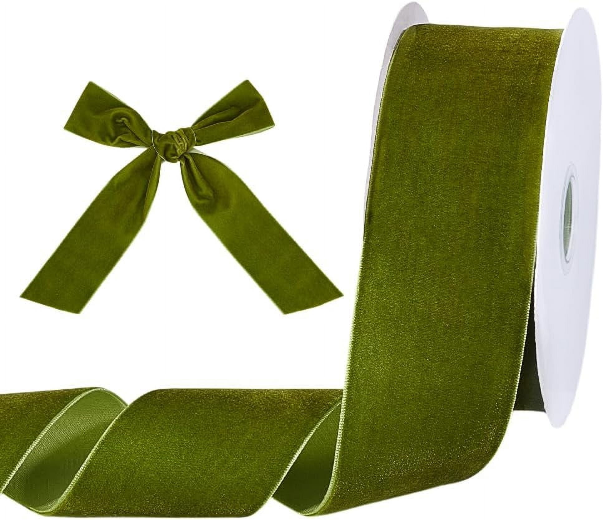 10 Yards Olive Green Velvet Ribbon 2 Inch Single Face Ribbon Velvet ...