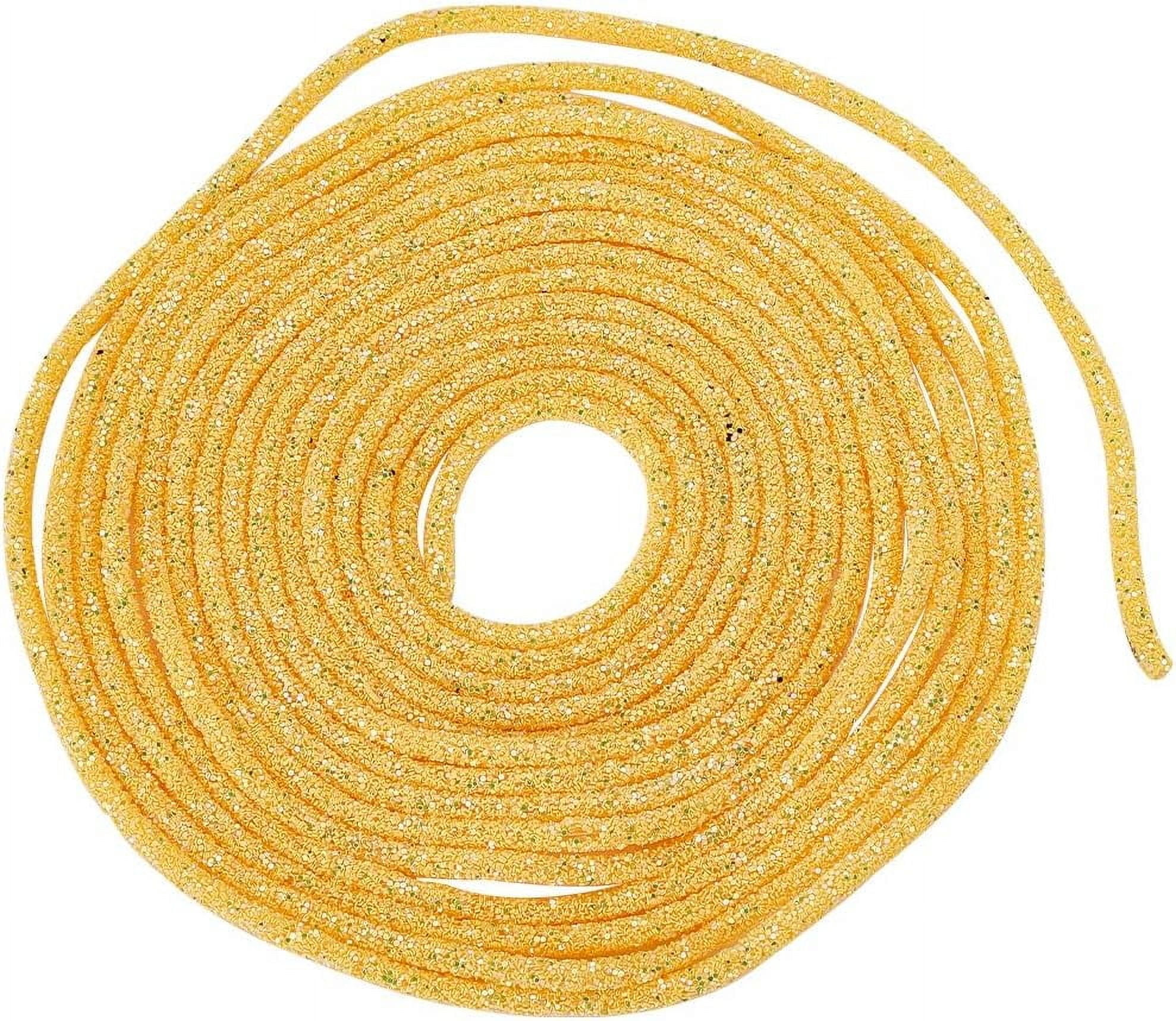 10 Yards PVC Tubular Rubber Cord Hollow Pipe with Paillette Gold 5mm ...