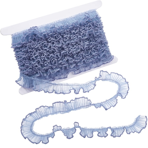 10 Yards Polyester Pleated Lace Trim Ruffled Lace Ribbon for Garment ...