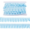 10 Yards Polyester Ruffled Pleated Tartan Lace Ribbon Light Sky Blue 1 ...