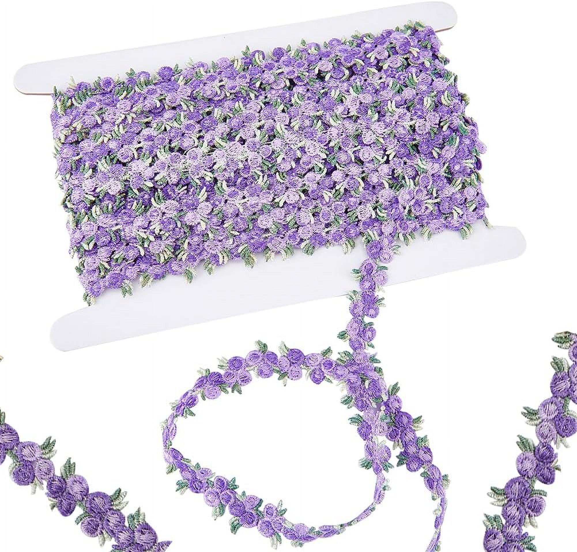 10 Yards Rose Flower Trim Ribbon 3/4 Inch Cherry Color Floral Fabric ...