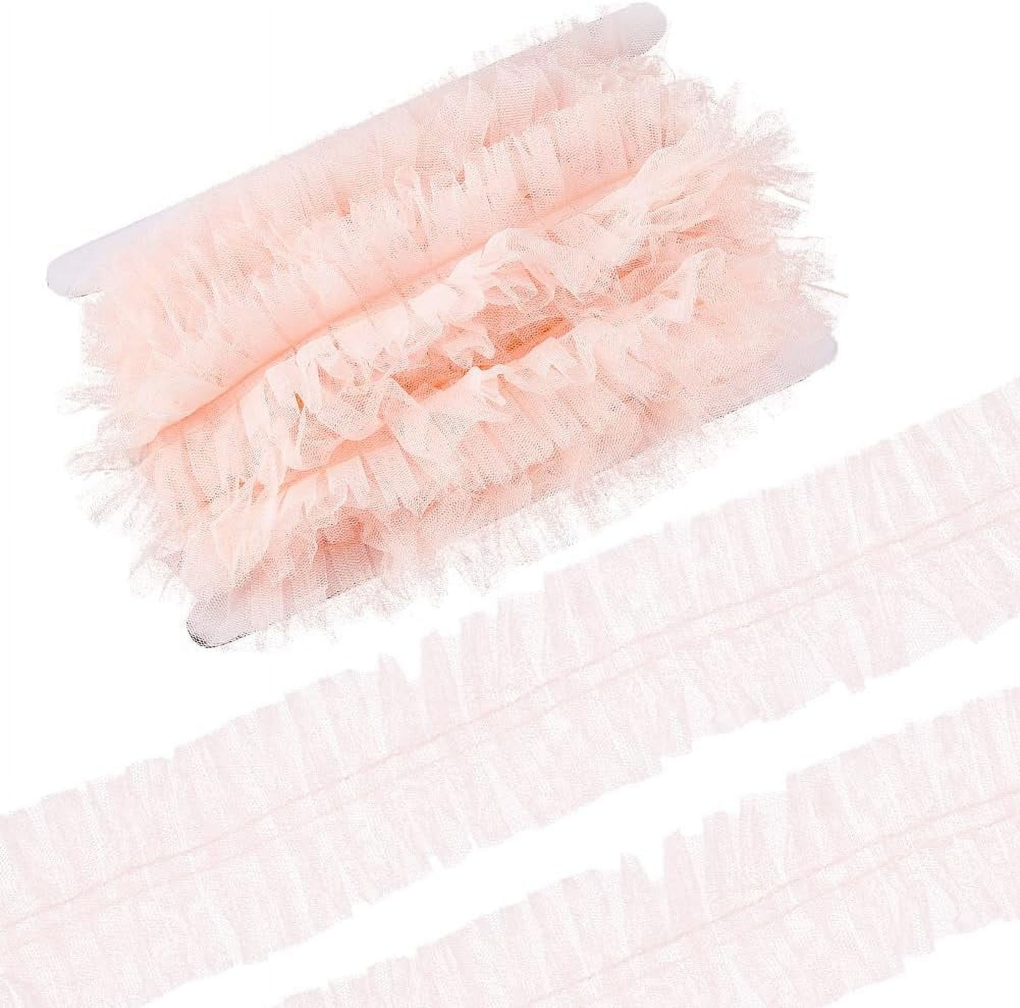 10 Yards Ruffle Pleated Lace Edge Trim 2-3/8 inch Gathered Mesh Ribbon ...