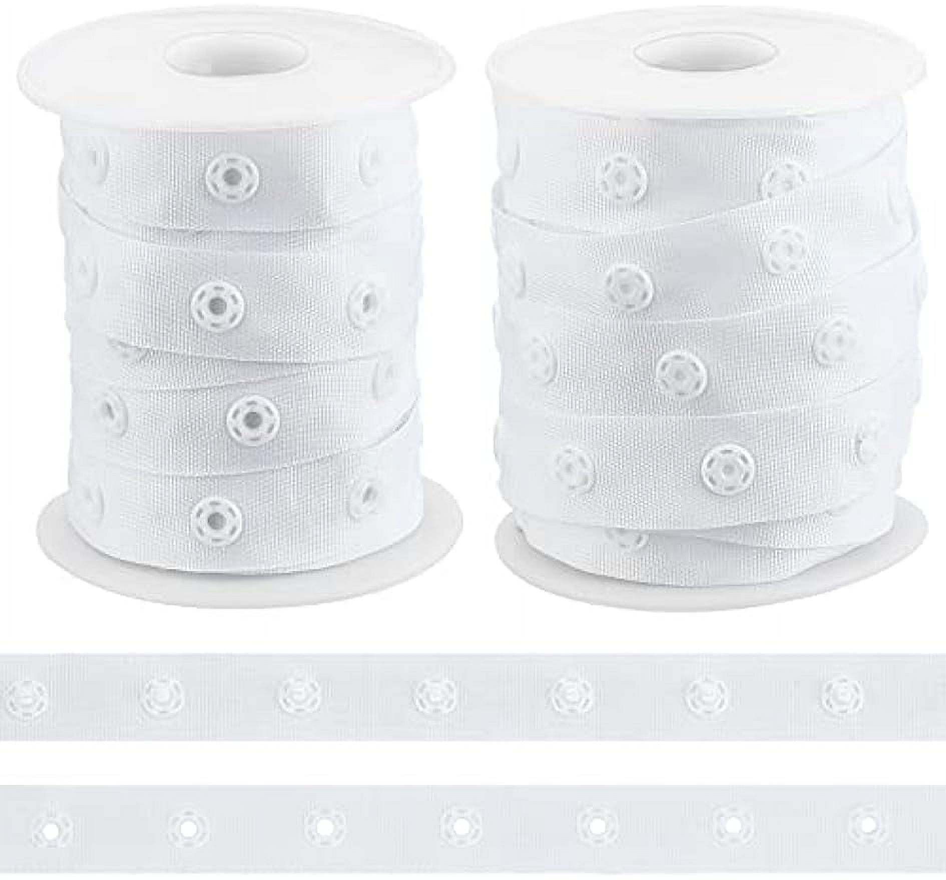 10 Yards Sewing Snap Button Tape Trim Press Button Tape White Polyester ...