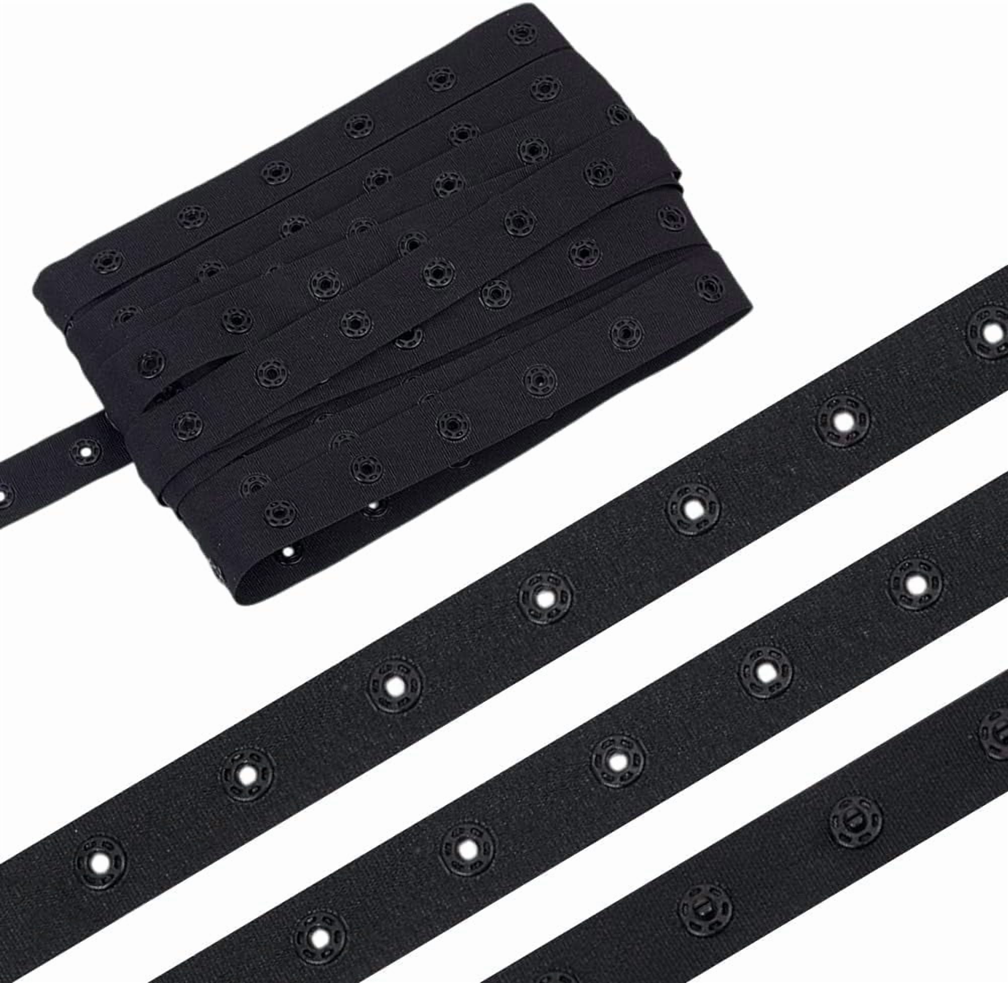 10 Yards Snap Button Tape Black Snaps Strips Fastener Tim Plastic Snap Button Trim Sew on ...