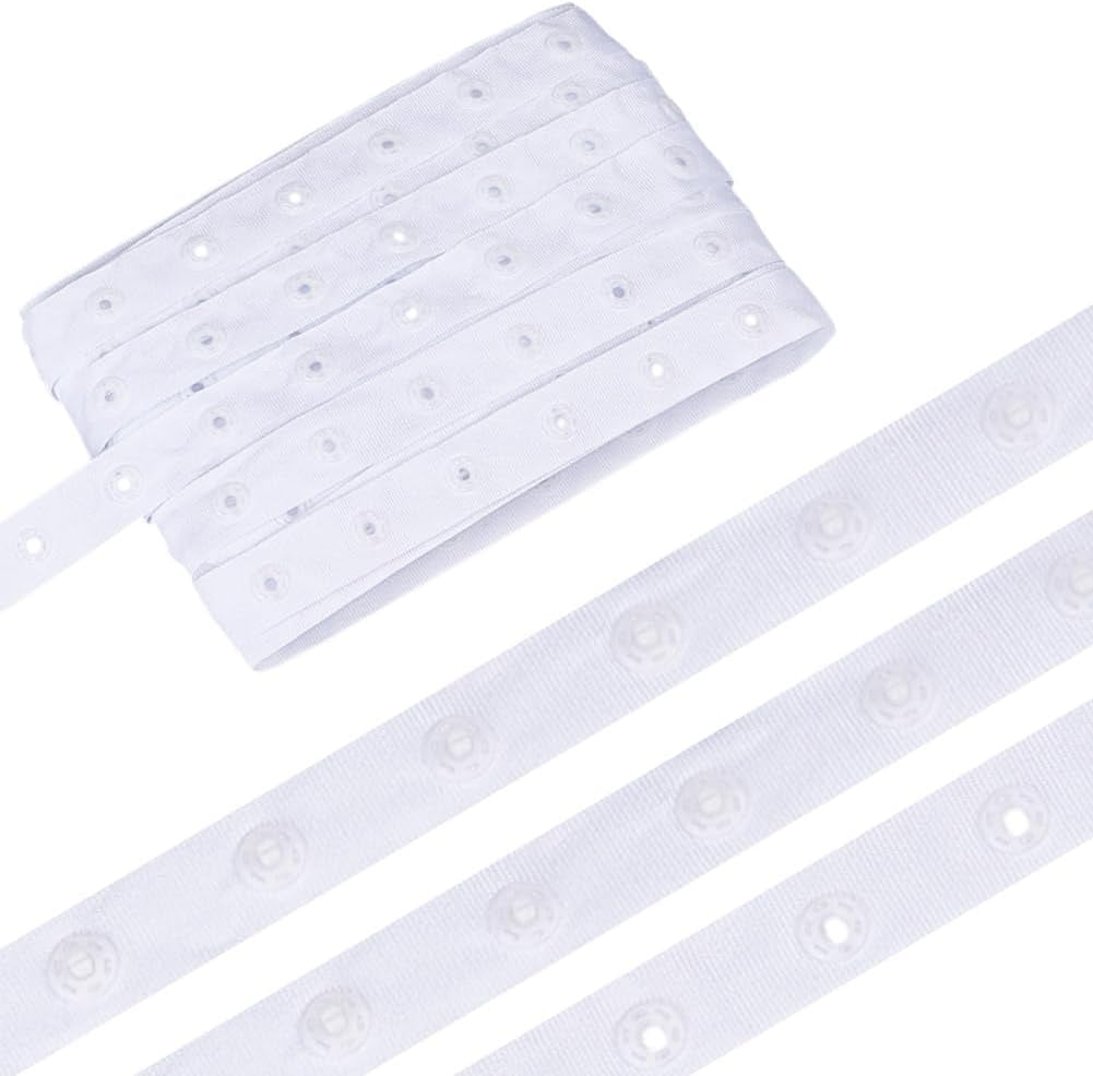 10 Yards Snaps Strips Fastener Tim White Snap Button Tape Sew on ...