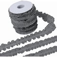 10 Yards Spandex Ribbon Tartan Pattern with Plastic Empty Spools Black ...