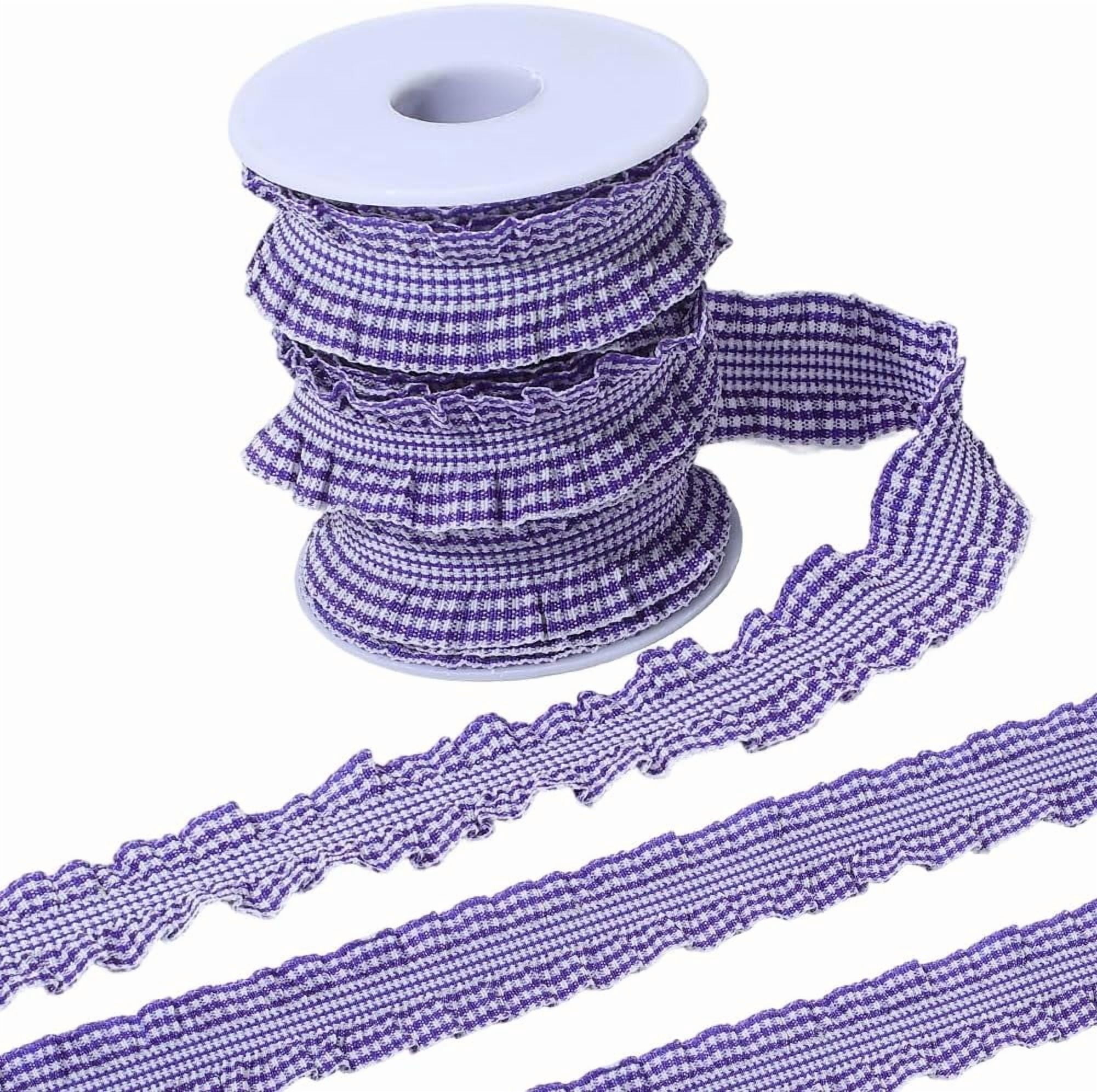 10 Yards Spandex Ribbon Tartan Pattern with Plastic Empty Spools Dark ...