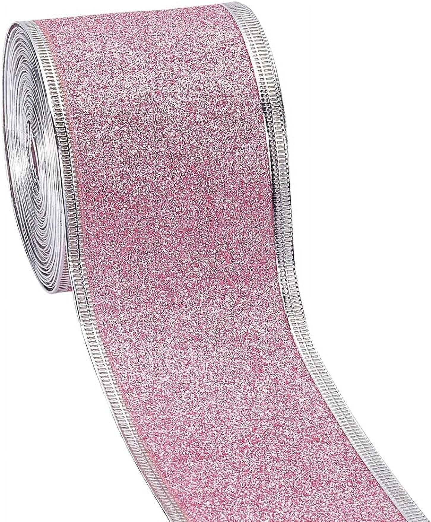 10 Yards Sparkle Ribbon with Wired Edge Glitter Ribbon 2 Inch Pearl ...