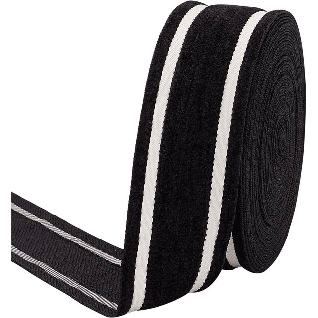 10 Yards Striped Chenille Tape 1.7inch Wide Grey Tape Flat Striped Tape ...